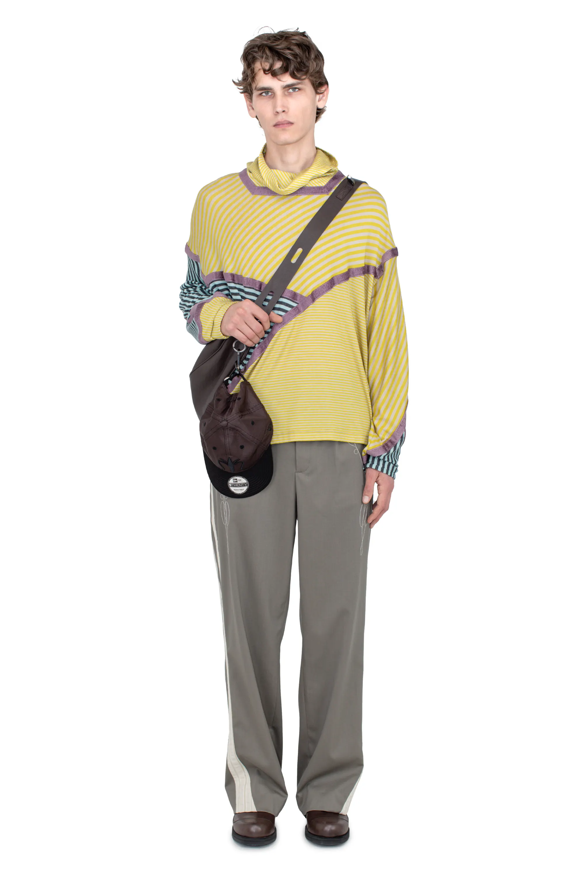 KORMOS MILITARY TROUSER - SLATE GREY/IVORY HUNTER STRIPE – KIKO KOSTADINOV