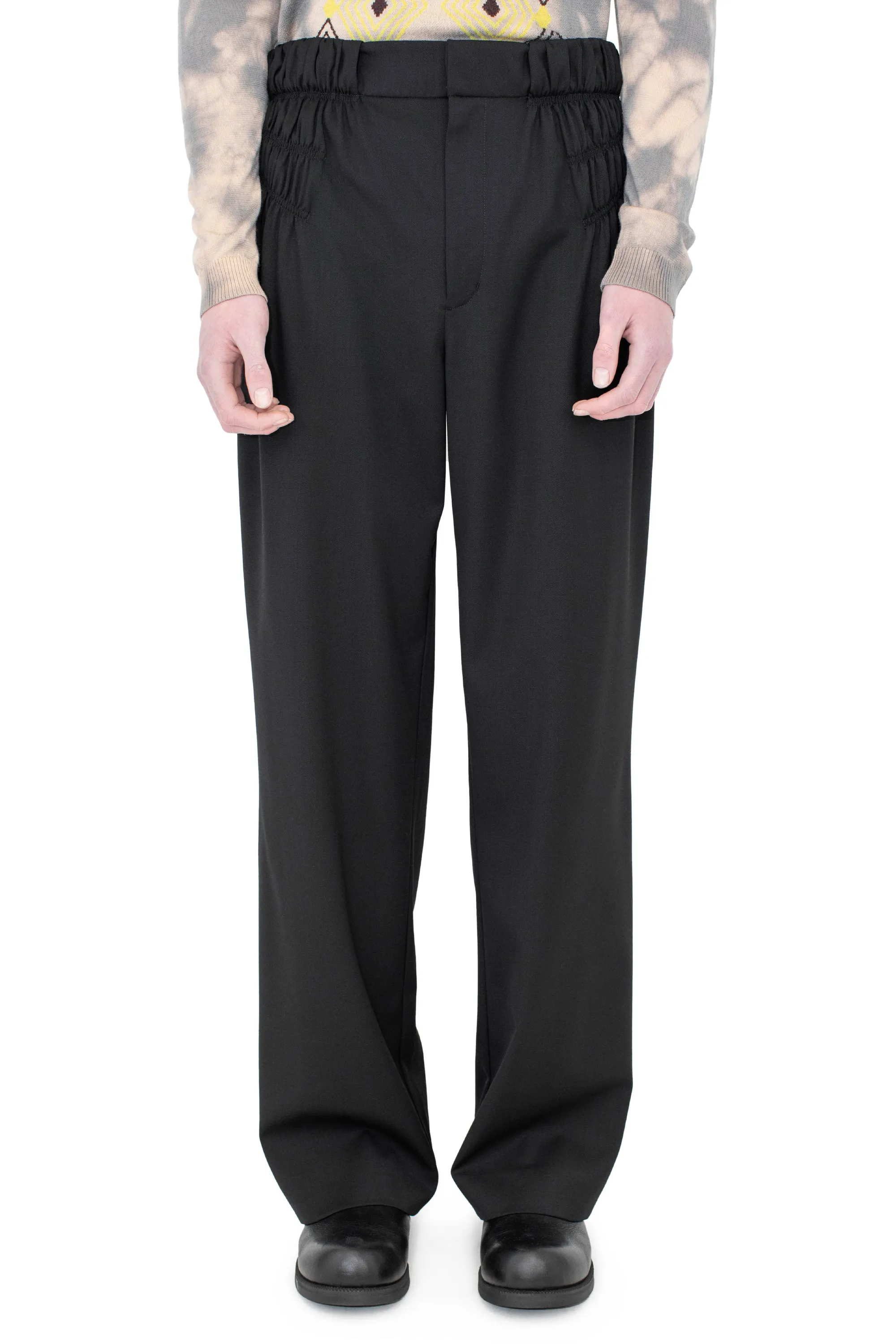 MINNA GATHERED TROUSER - CROW BLACK – KIKO KOSTADINOV